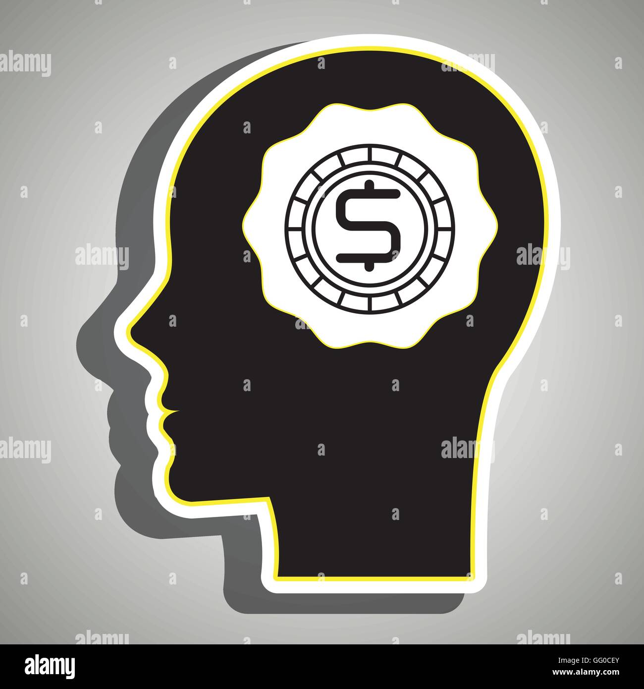 silhouette head currency dollar Stock Vector Image & Art - Alamy