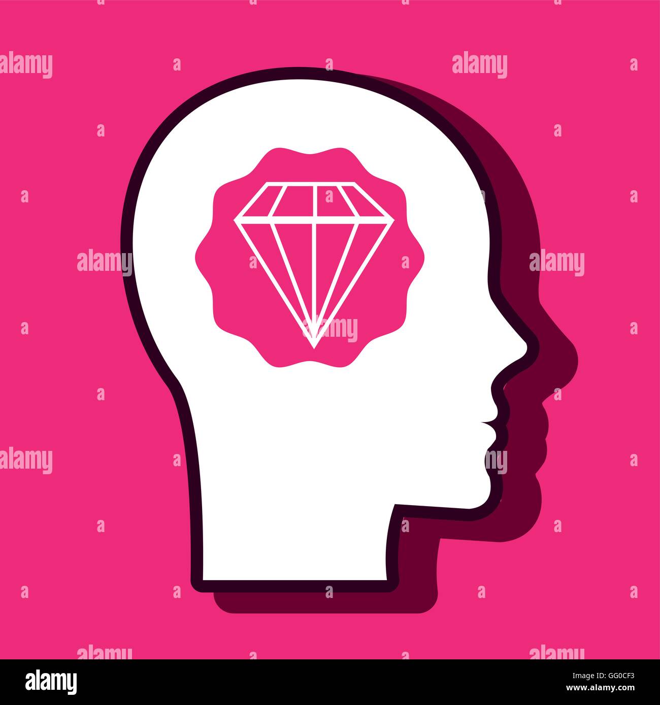 silhouette head diamond gem Stock Vector Image & Art - Alamy