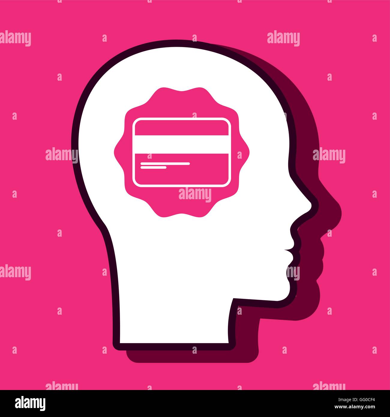 silhouette head credit card Stock Vector Image & Art - Alamy