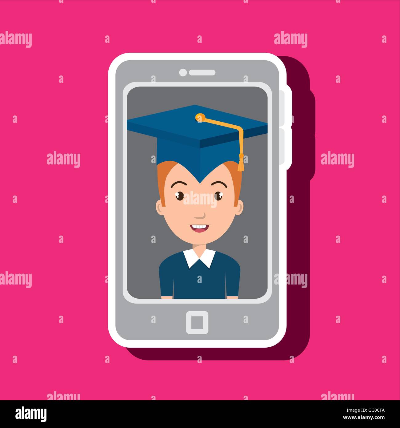 student smartphone graduation cap Stock Vector Image & Art - Alamy