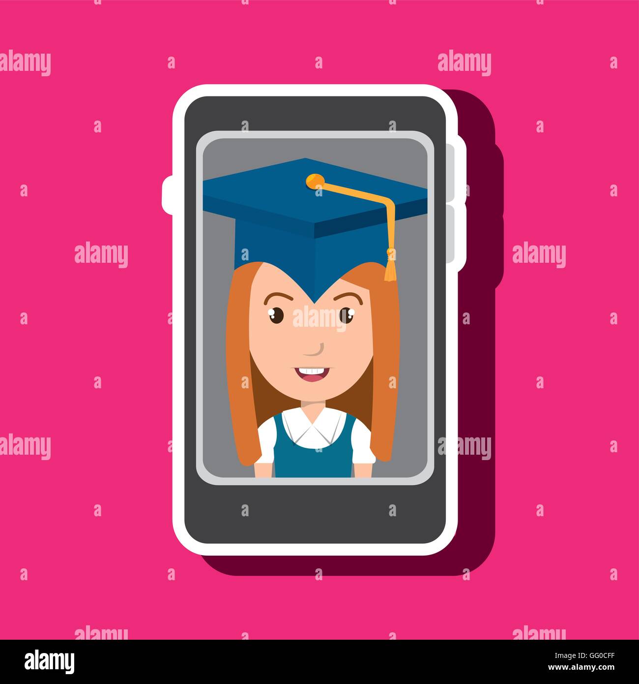 student smartphone graduation cap Stock Vector Image & Art - Alamy