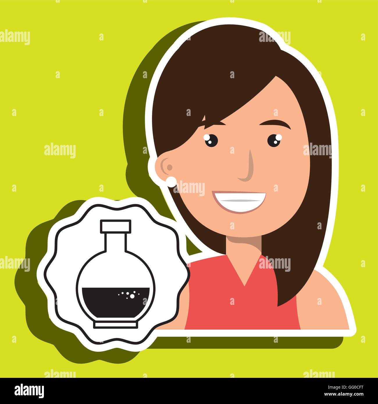 woman happy face tube lab Stock Vector Image & Art - Alamy