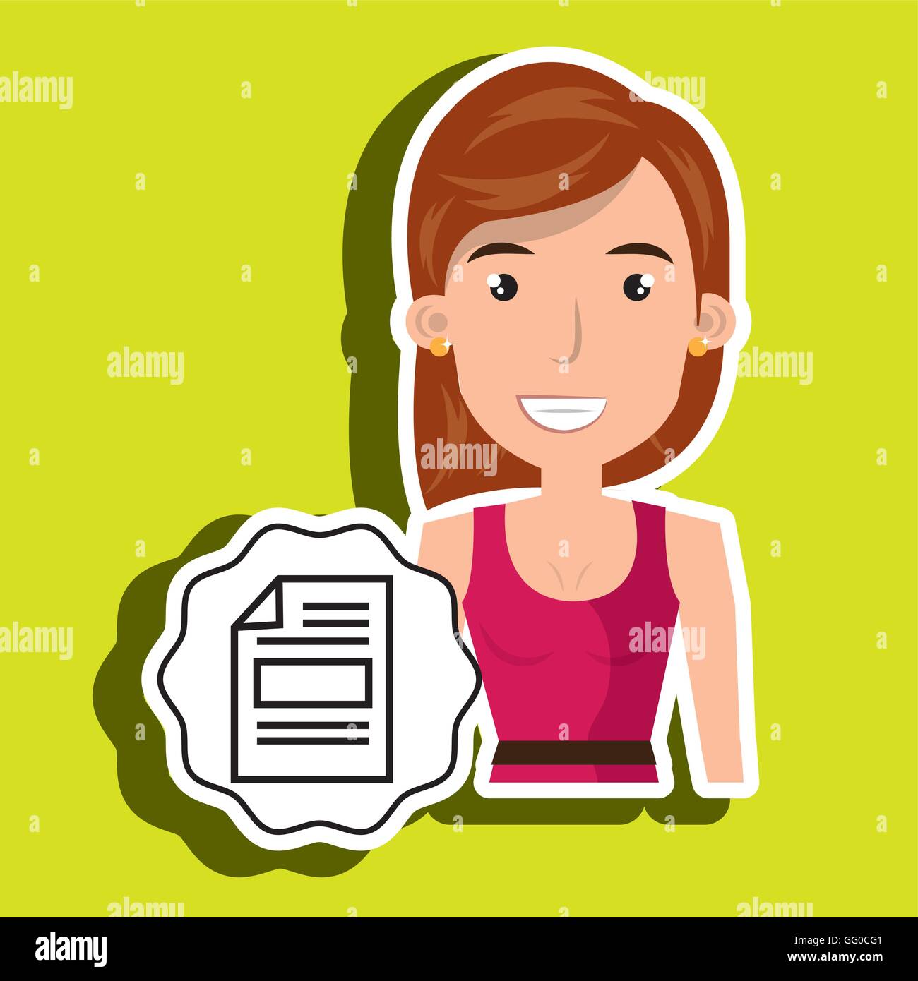 woman happy face paper Stock Vector Image & Art - Alamy