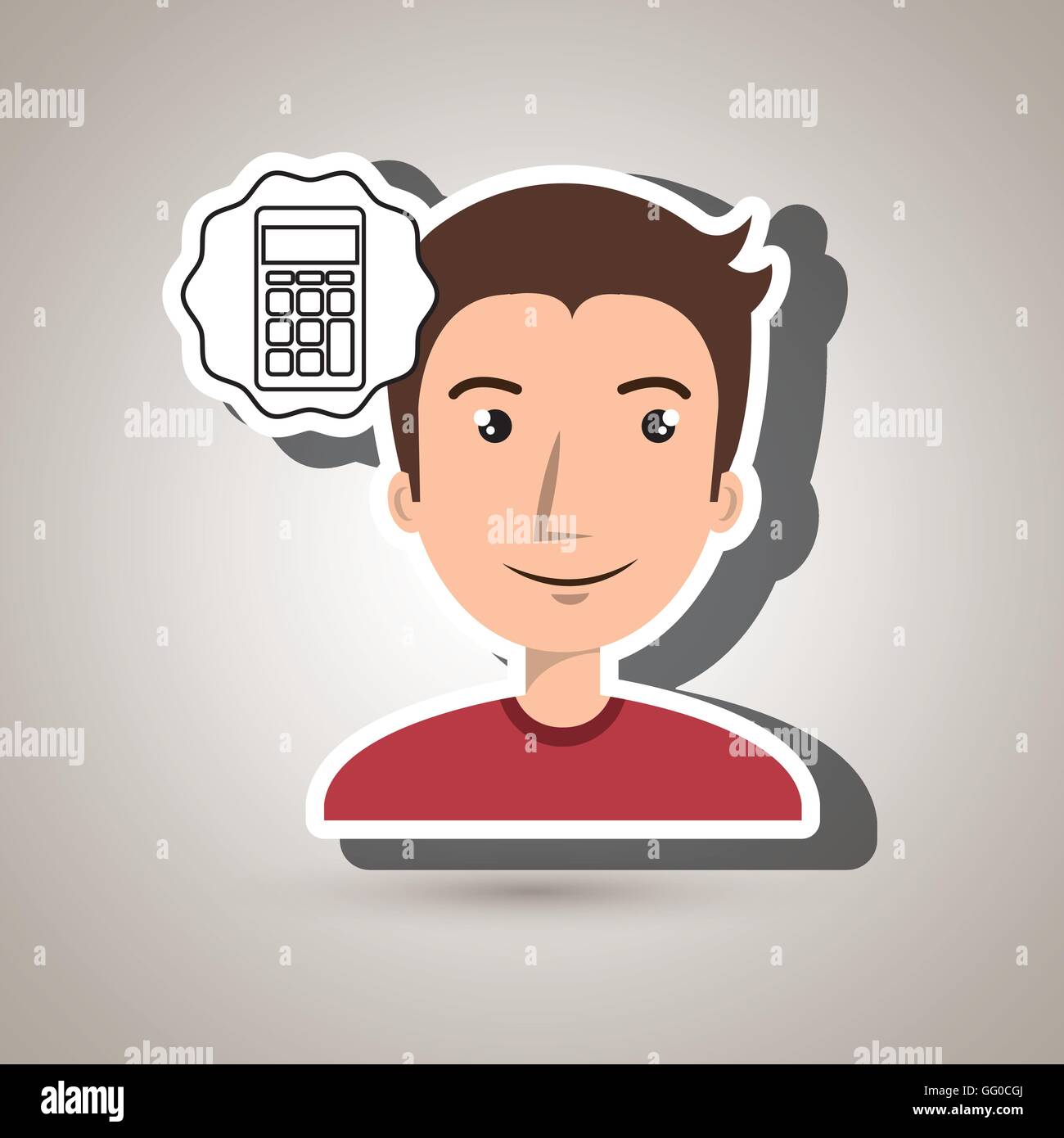Person looking at calculator Stock Vector Images - Alamy