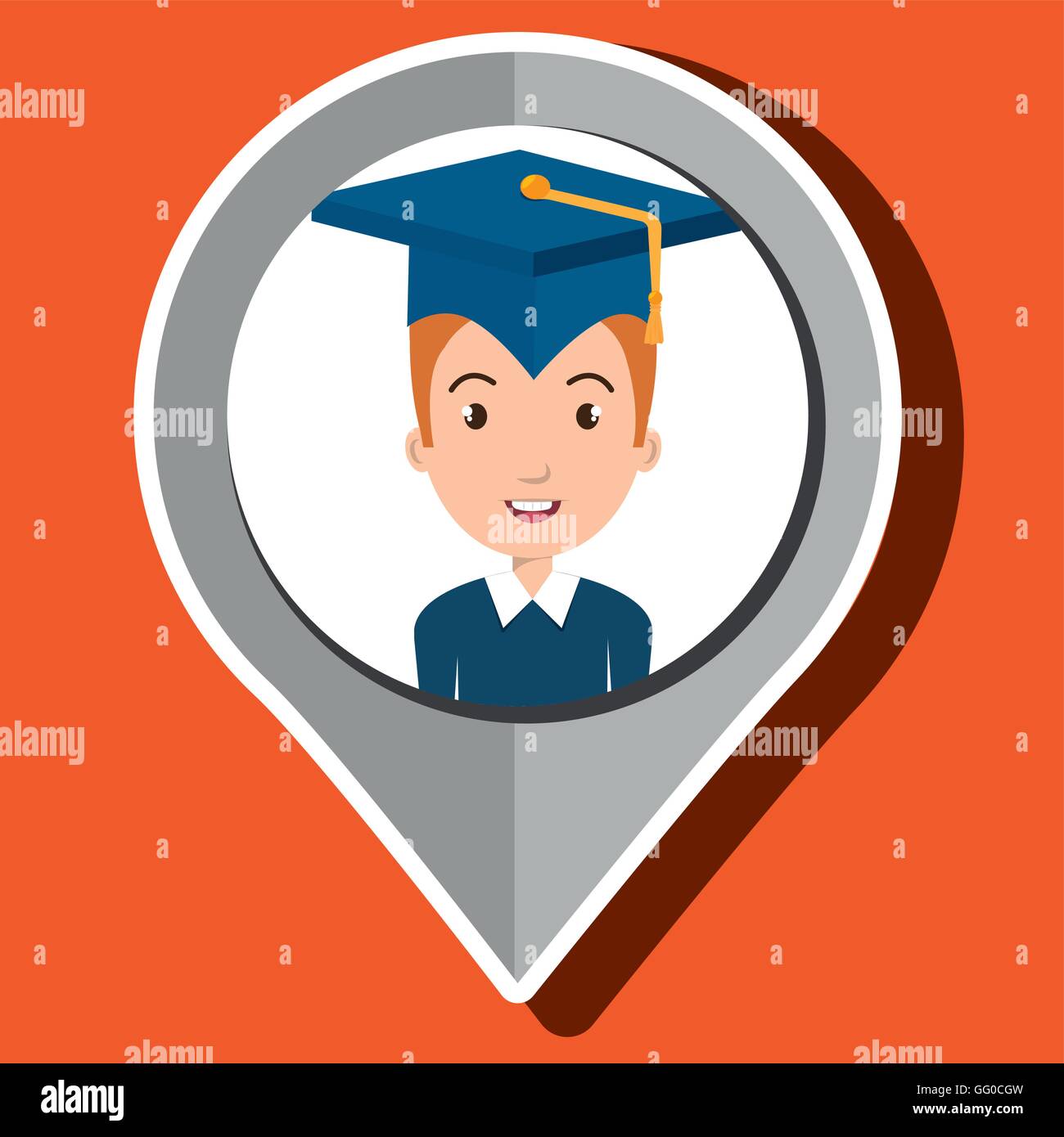 student cap pin location Stock Vector Image & Art - Alamy