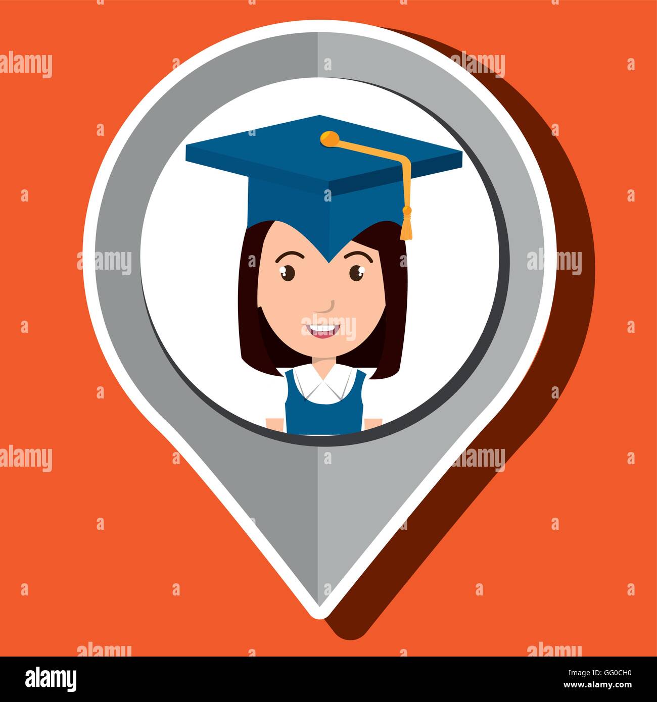 student cap pin location Stock Vector Image & Art - Alamy