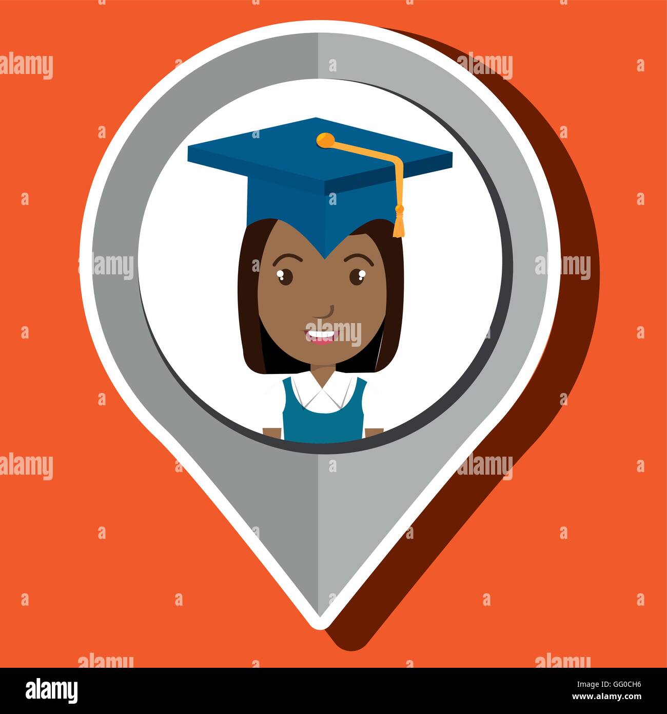 student cap pin location Stock Vector Image & Art - Alamy
