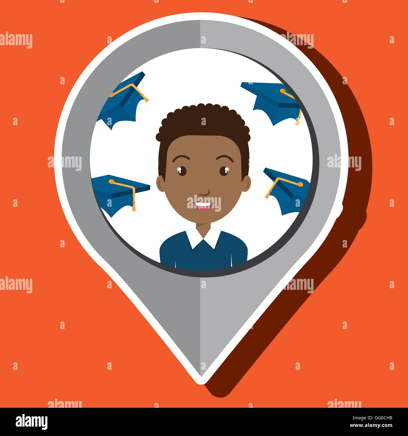 student cap pin location Stock Vector Image & Art - Alamy