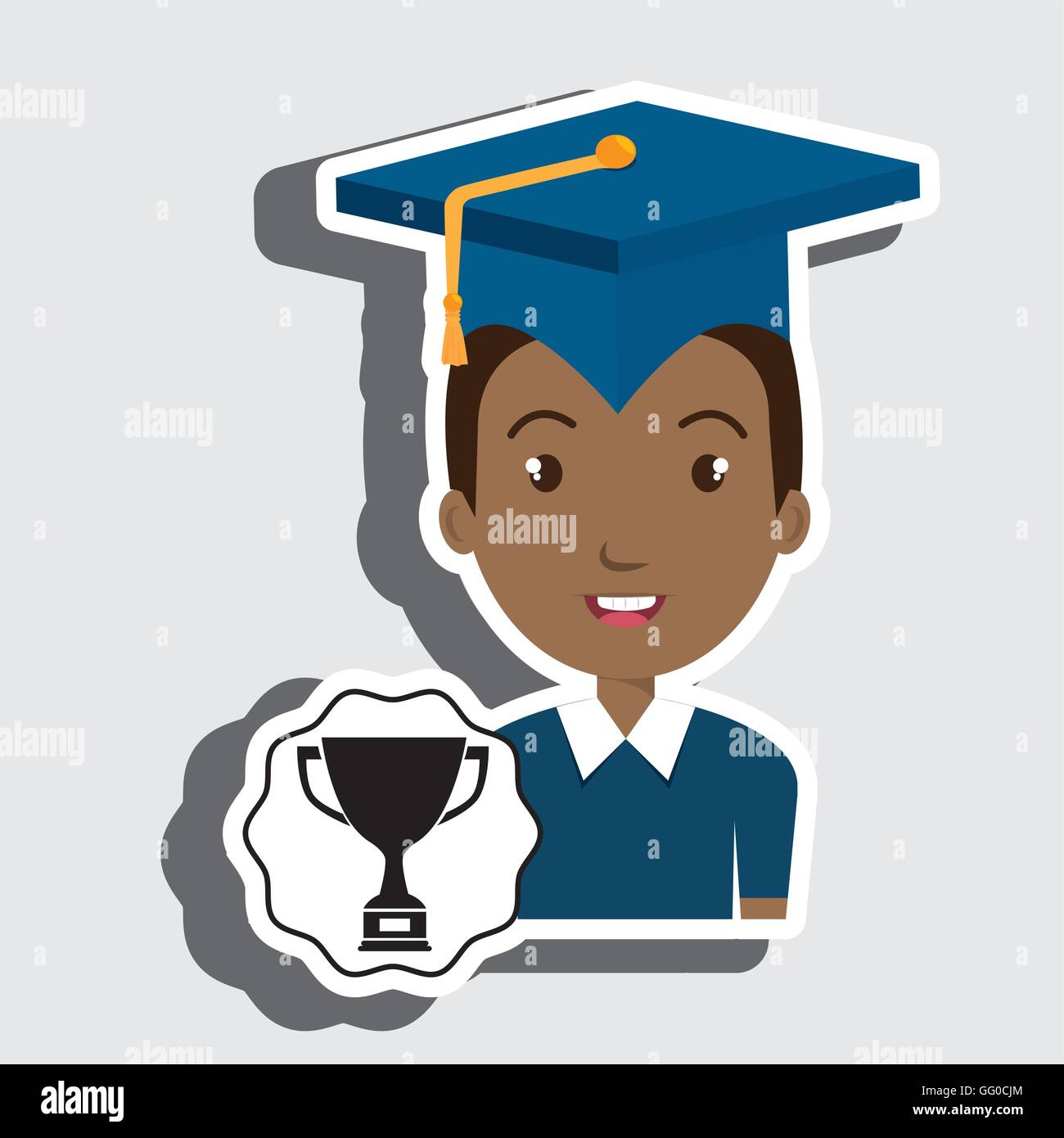 student graduation cap trophy Stock Vector Image & Art - Alamy