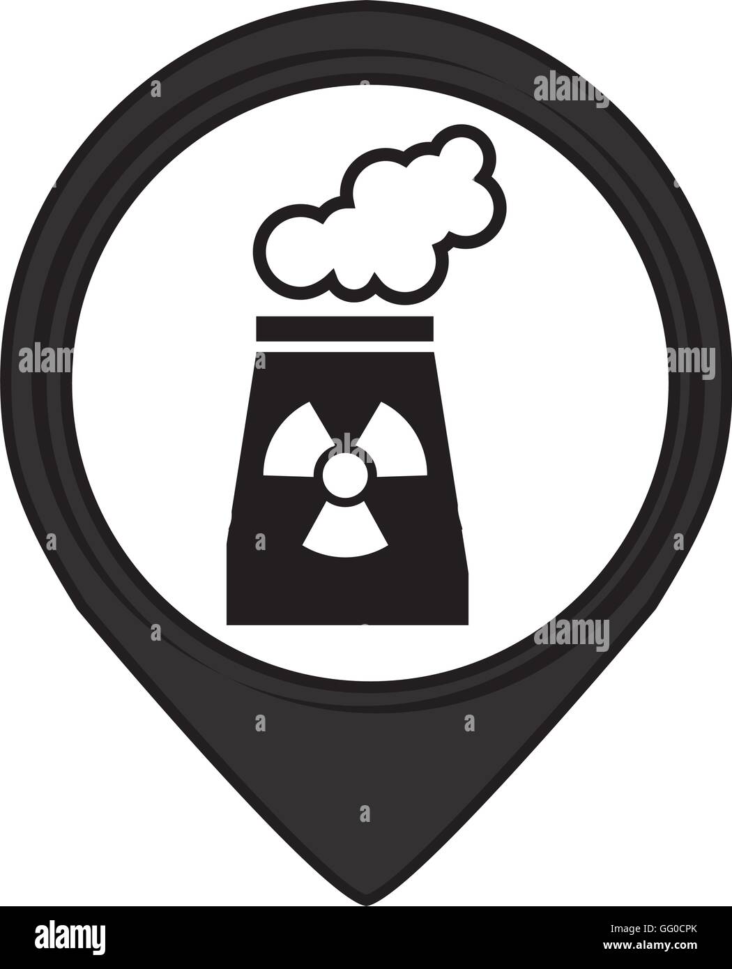 nuclear plant pin pointer caution signal icon Stock Vector Image & Art ...