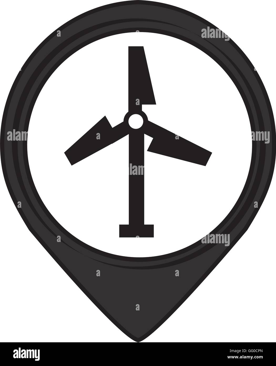 Windmill with warning sign Stock Vector Images - Alamy