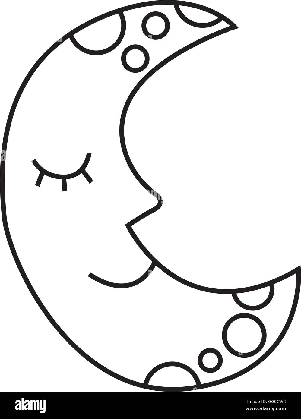 moon character drawn icon Stock Vector Image & Art - Alamy