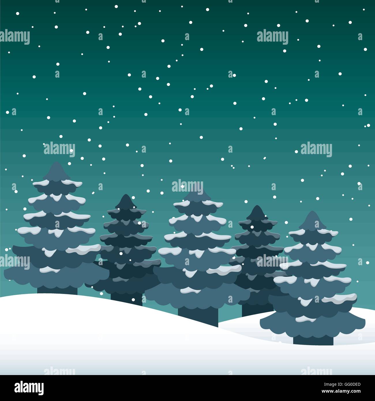 Night winter wonderland scenic Stock Vector Images - Alamy