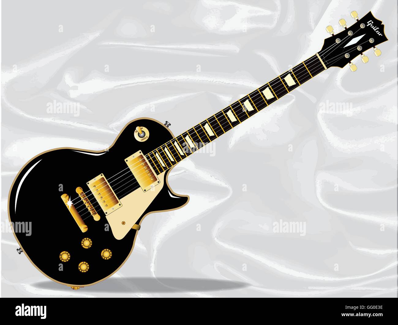 Electric guitar in white Stock Vector Images - Alamy