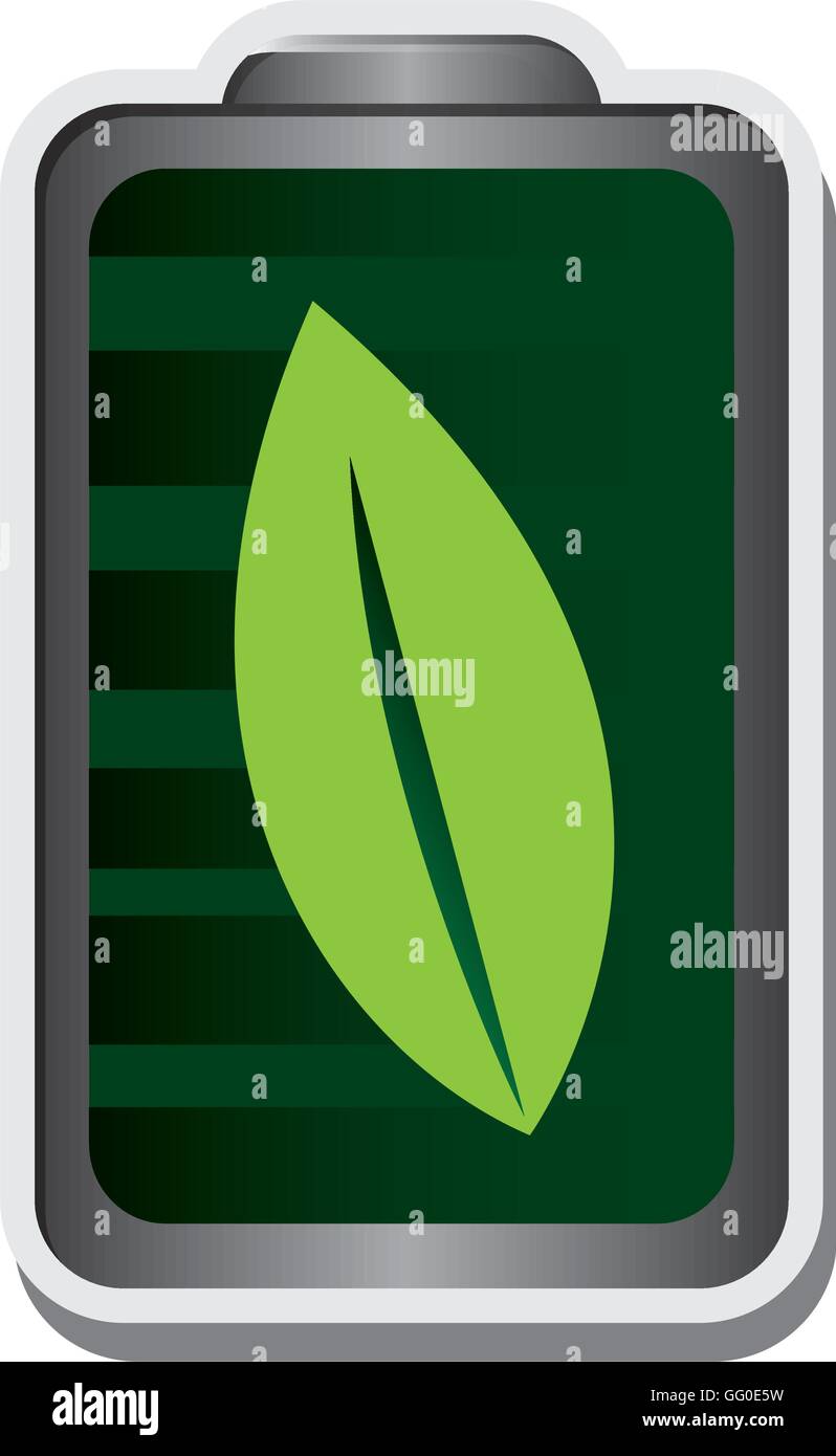 battery with leaf icon Stock Vector Image & Art - Alamy