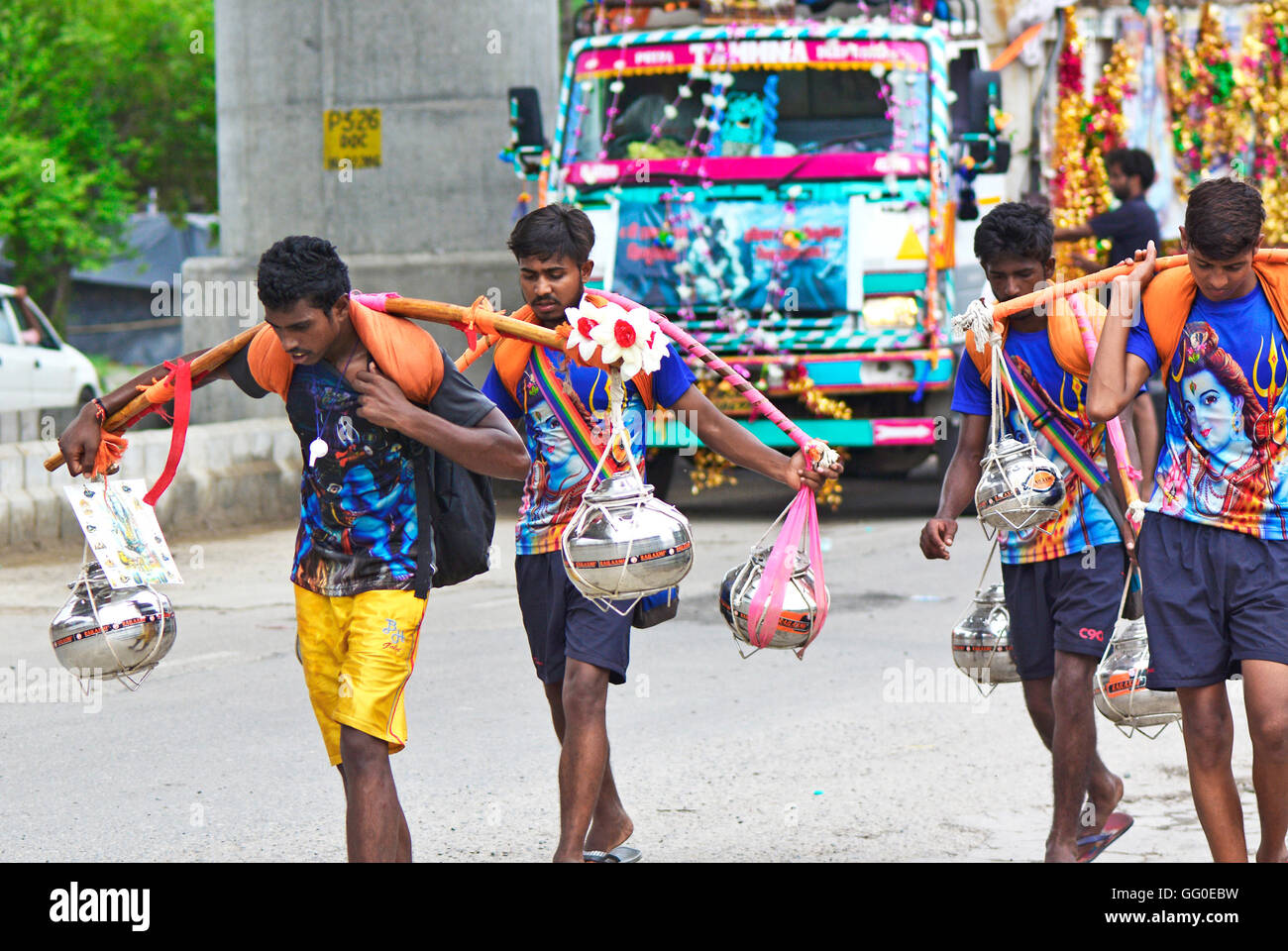 Kavad Yatra is annual pilgrimage of devotees of Shiva, people carry ...