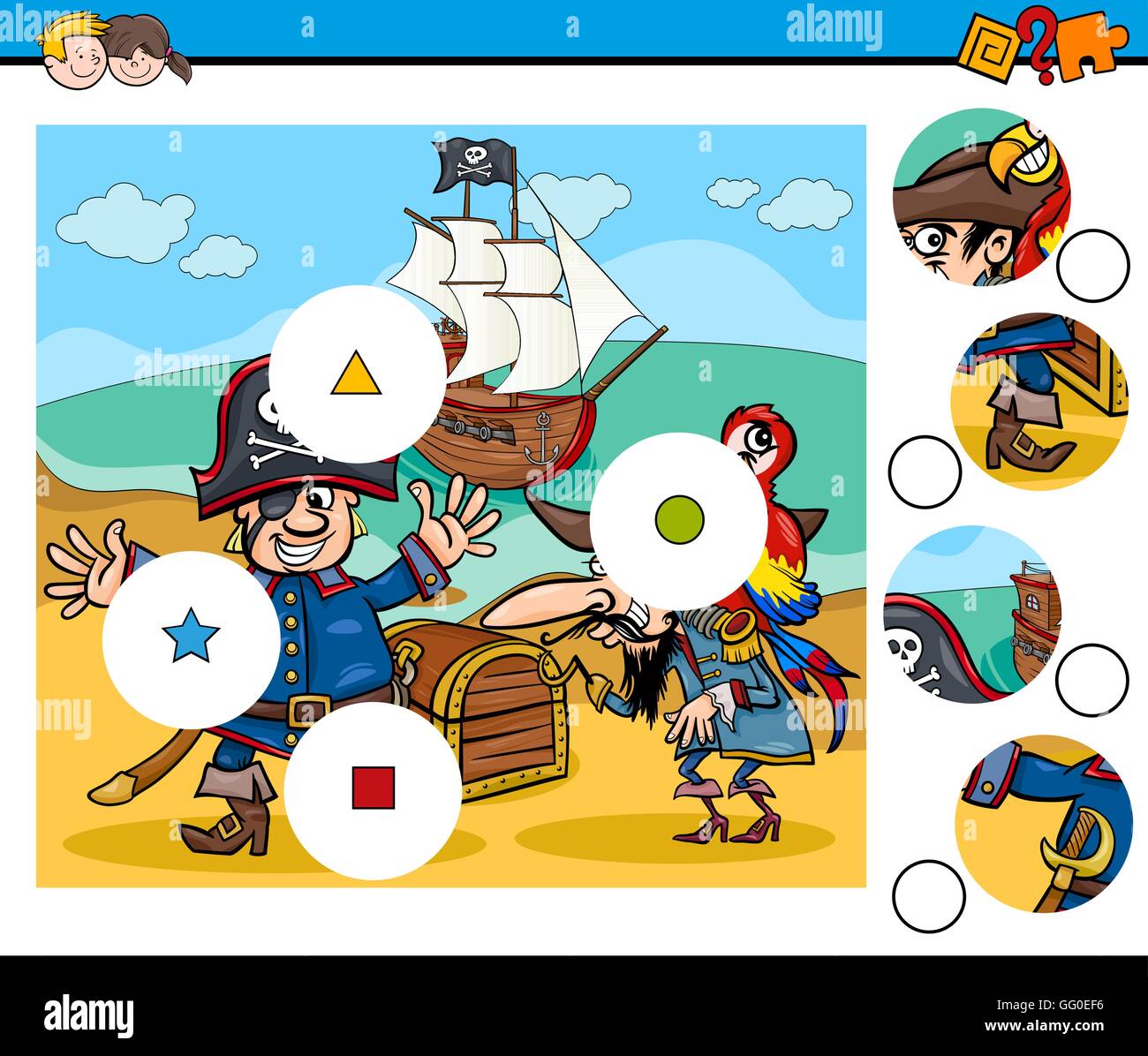 Cartoon Illustration of Educational Activity Task for Preschool ...