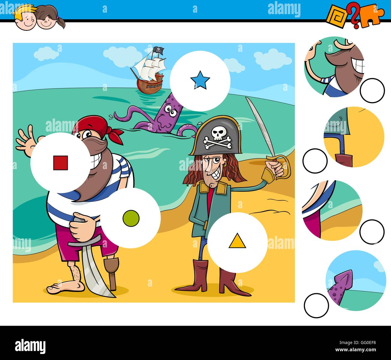 Cartoon Illustration of Educational Activity Task for Preschool ...