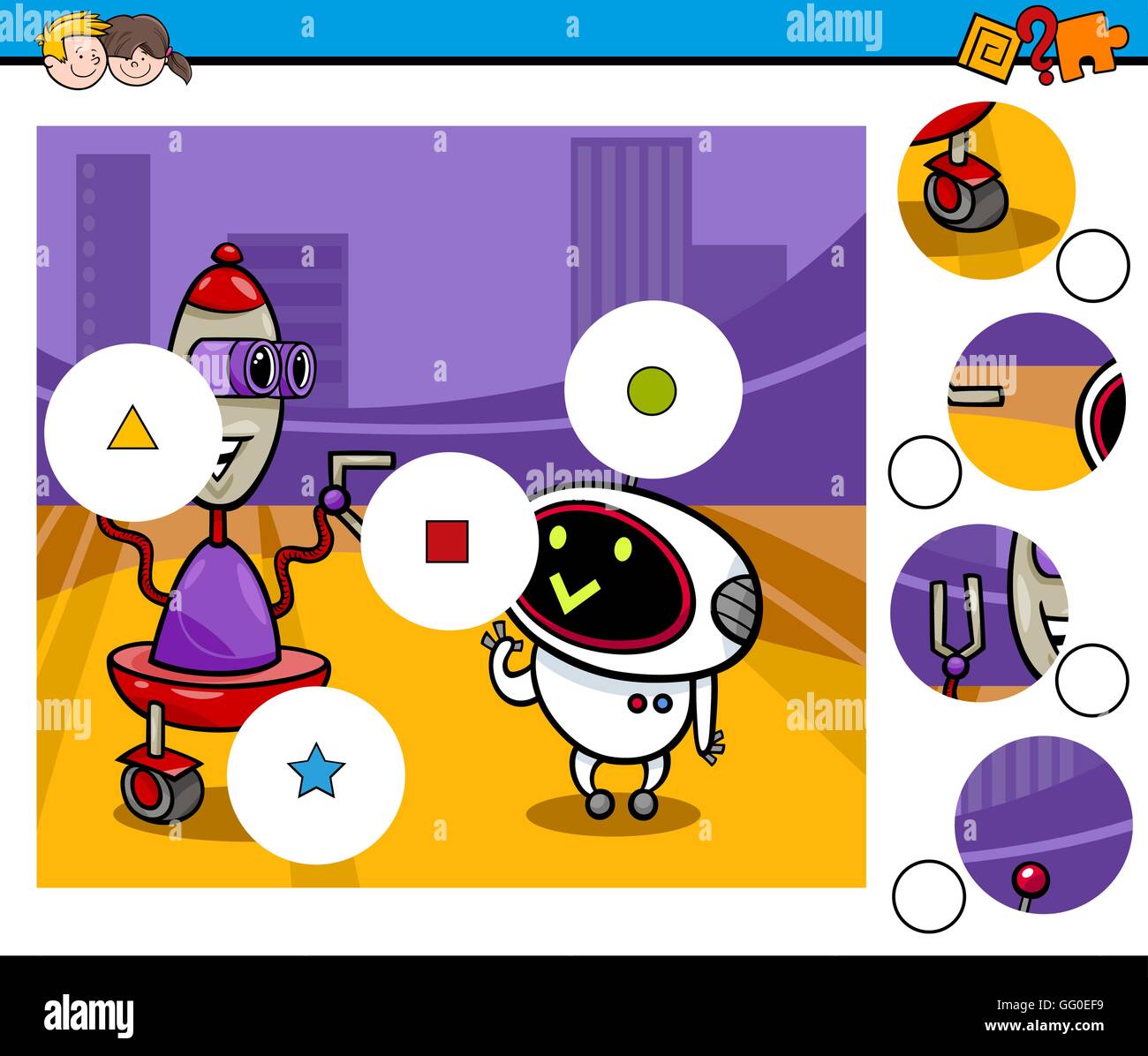 Cartoon Illustration of Educational Activity Task for Preschool ...
