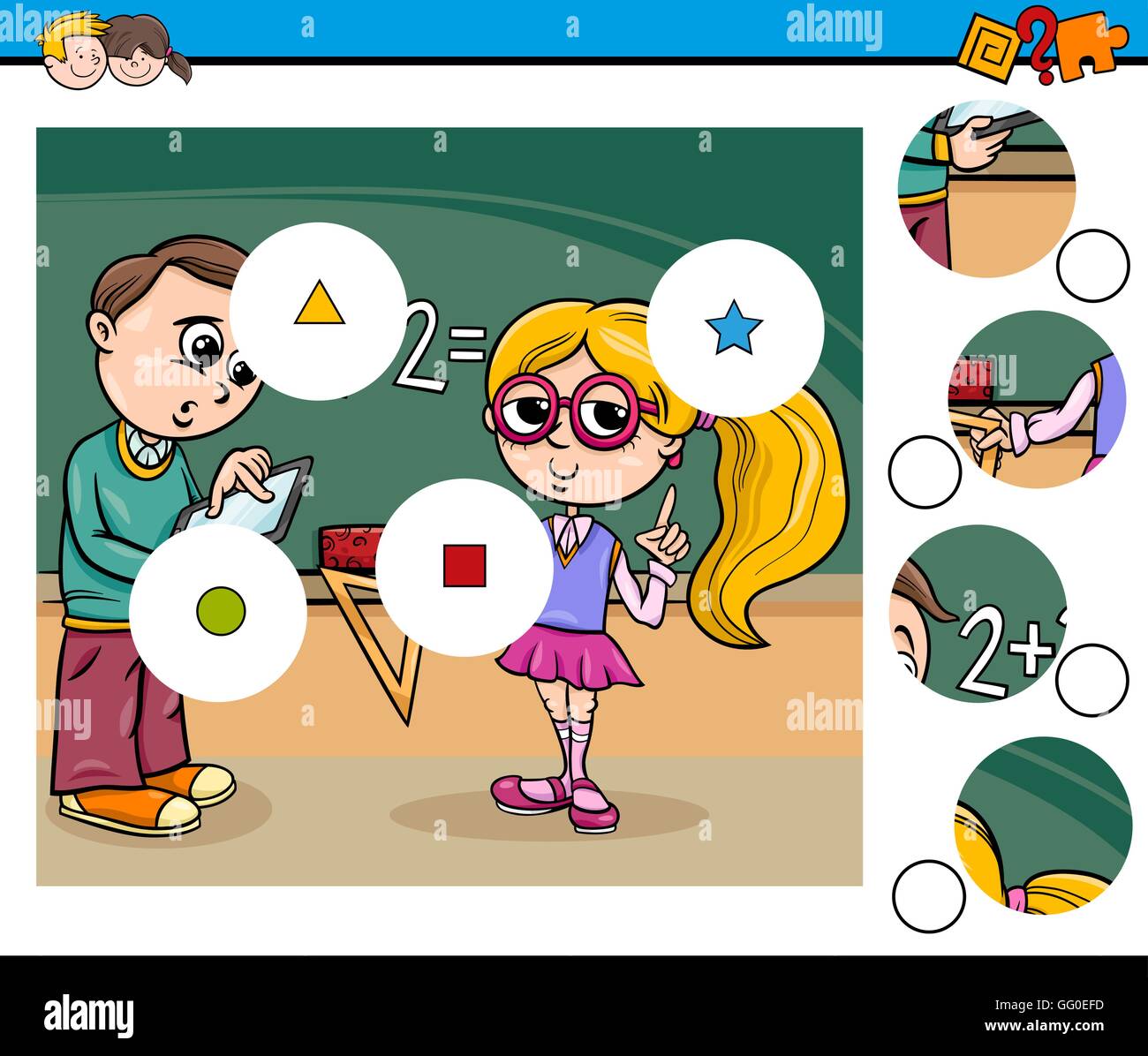 Cartoon Illustration of Educational Activity Task for Preschool ...