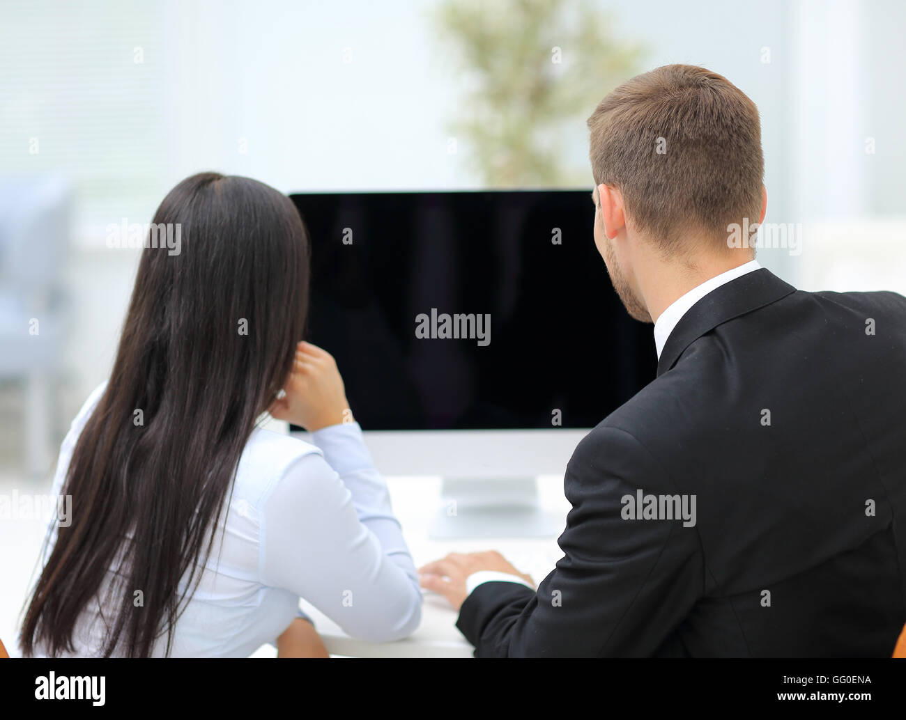 Business presentation on computer Stock Photo - Alamy