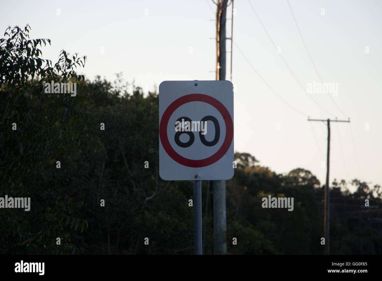 Speed limit 80 sign hi-res stock photography and images - Alamy