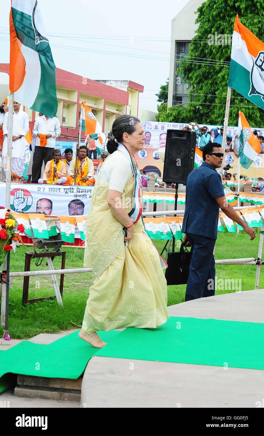 Varanasi, India. 02nd Aug, 2016. Allahabad: Congress President Soniya ...