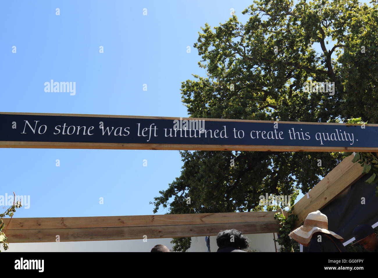 A sign with a quote on a float at the 2016 Stellenbosch wine parade ...