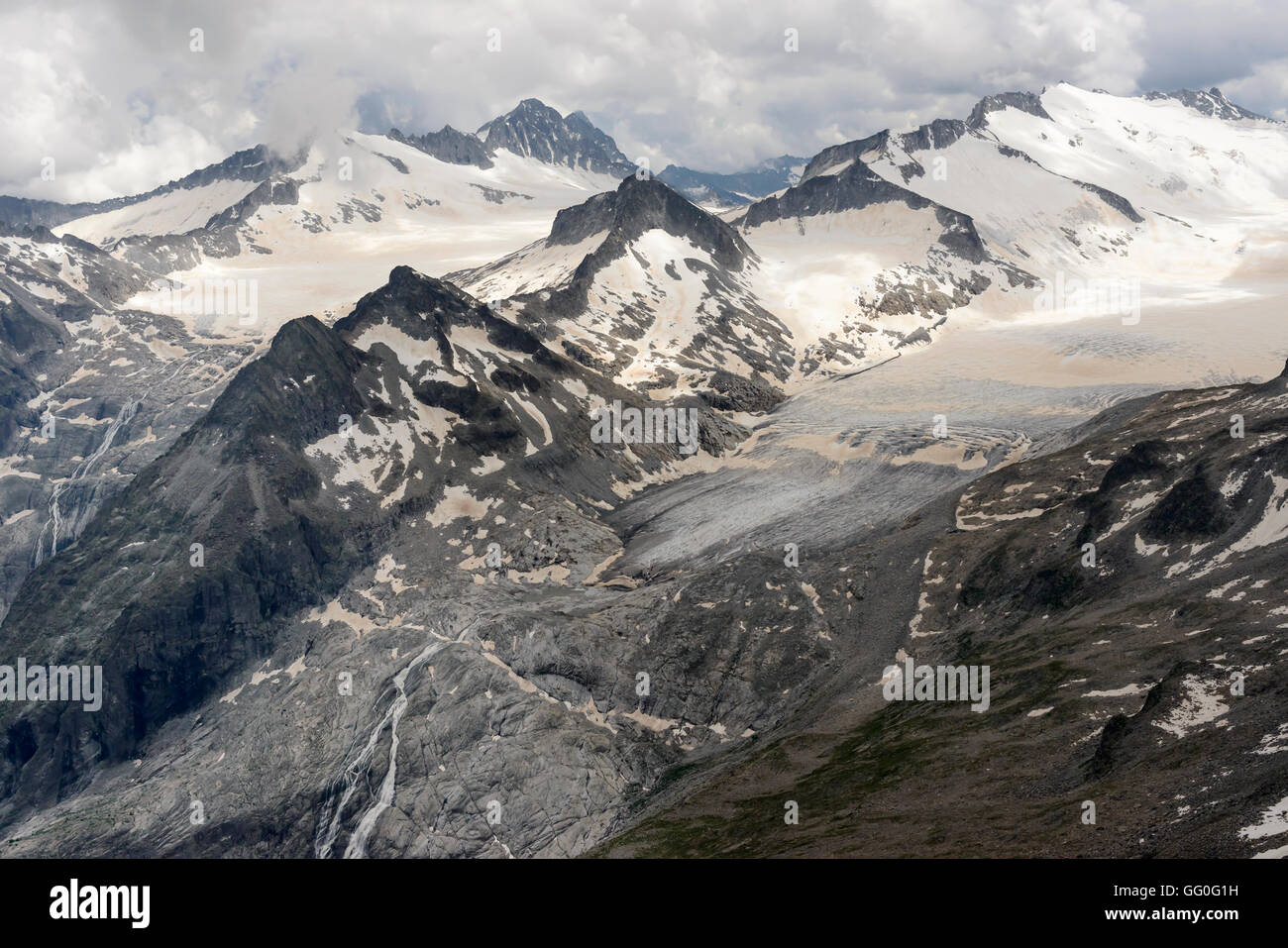 Adamello glacier aerial summer view, Italy Stock Photo - Alamy