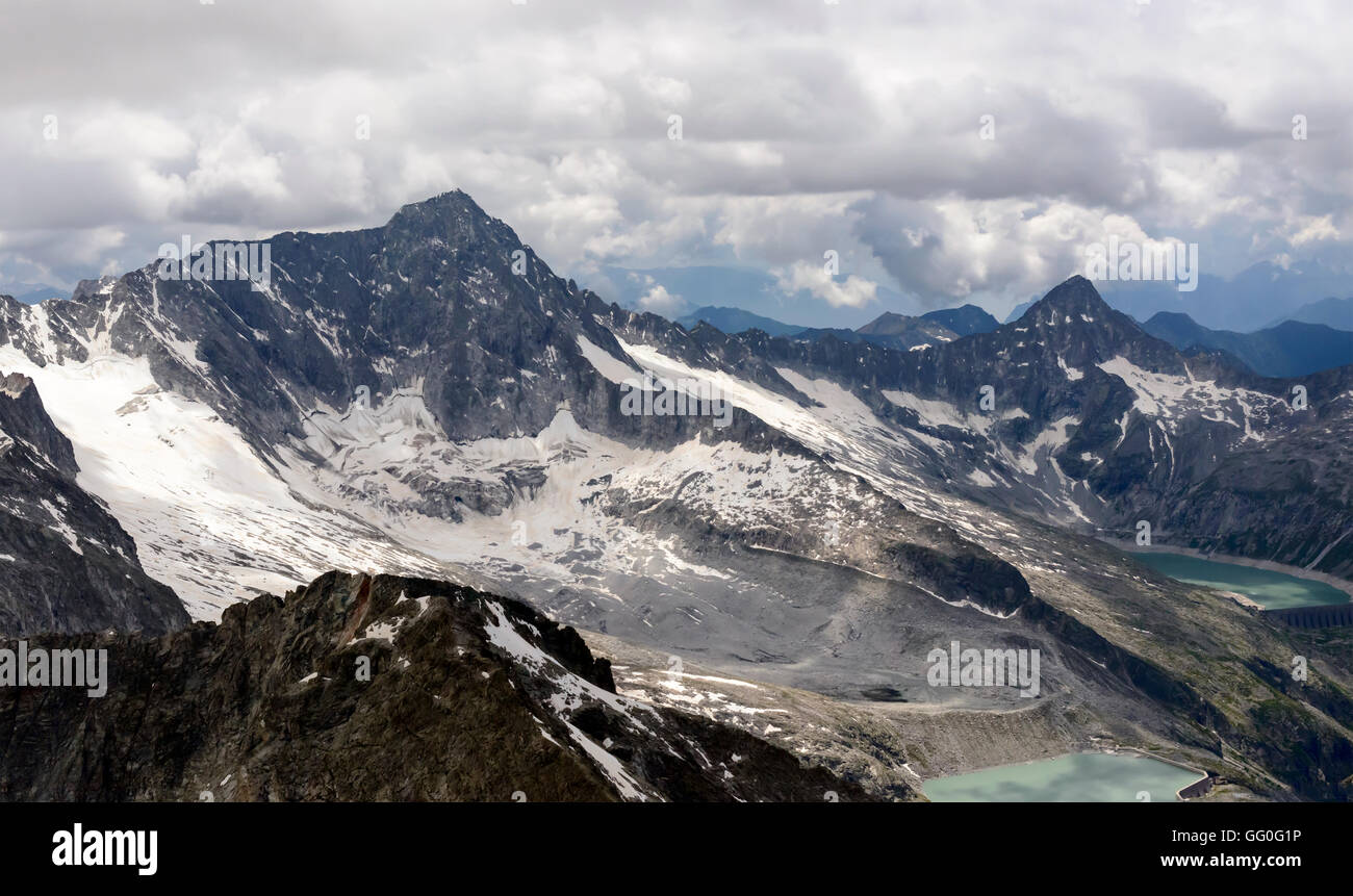 aerial of lakes and Adamello range, Italy Stock Photo - Alamy