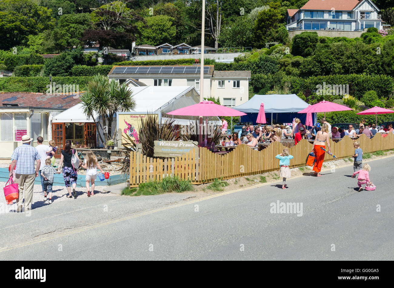 The Winking Prawn cafe and restaurant at North Sands near Salcombe ...