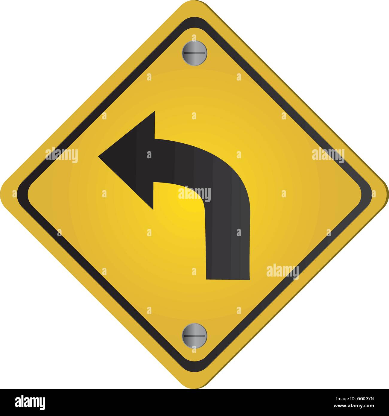left curve ahead traffic sign icon Stock Vector Image & Art - Alamy