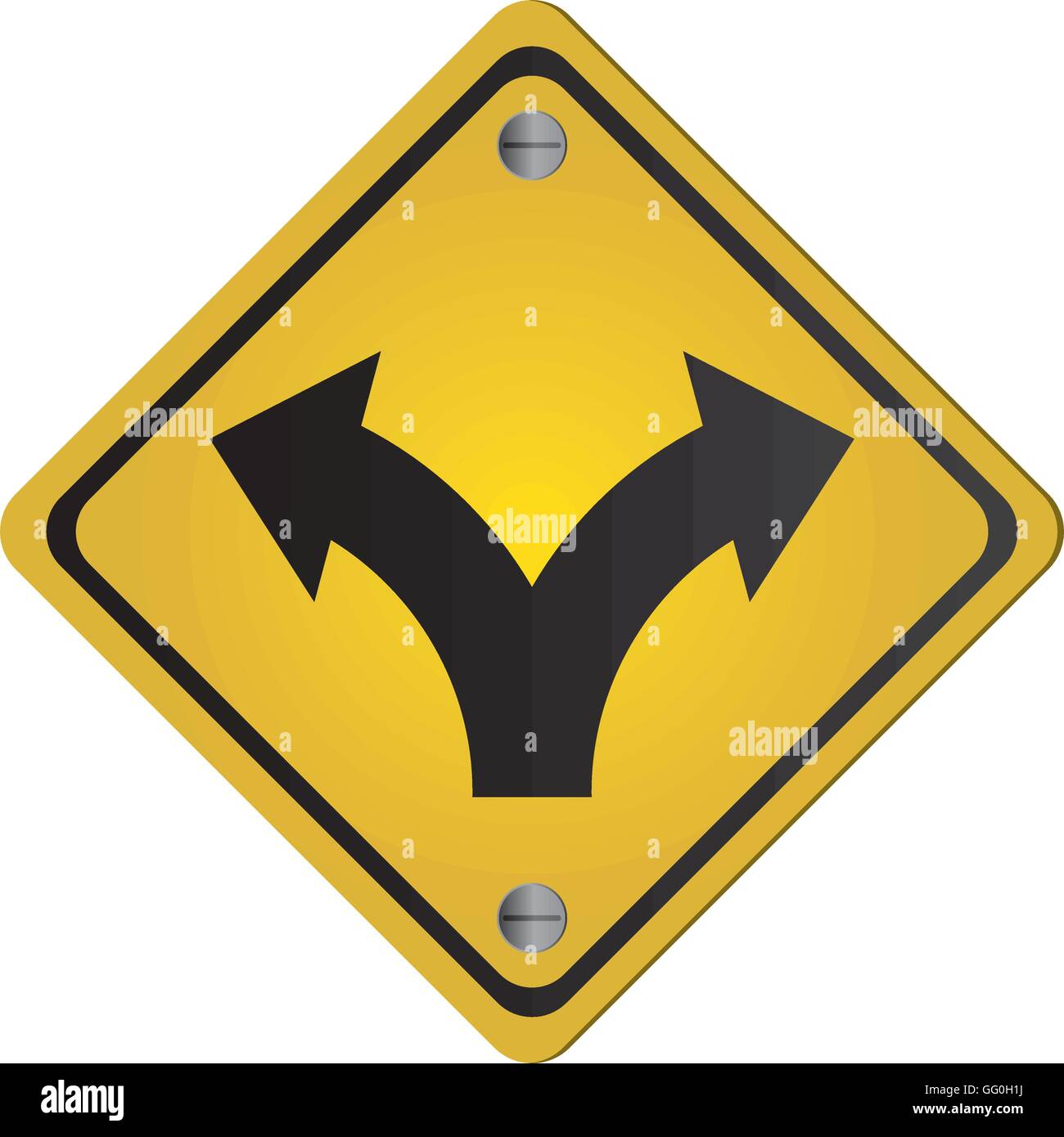 Bifurcation traffic sign icon hi-res stock photography and images - Alamy