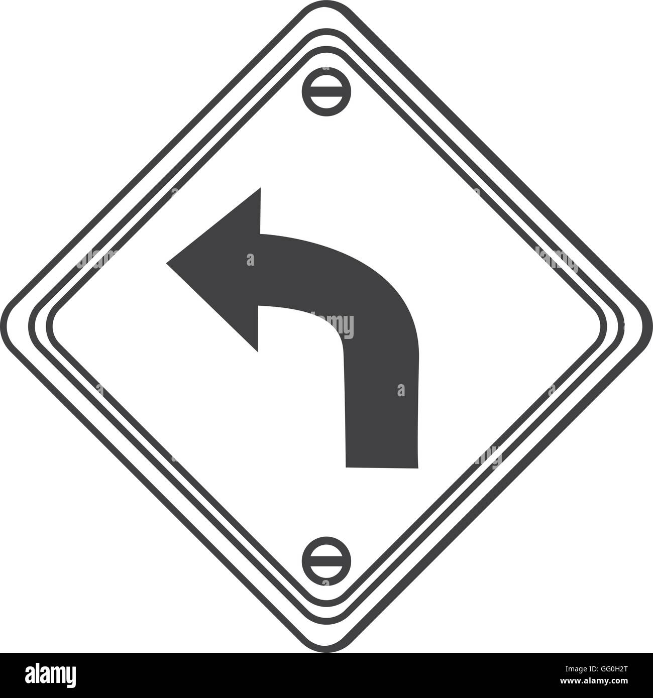 left curve ahead traffic sign icon Stock Vector Image & Art - Alamy