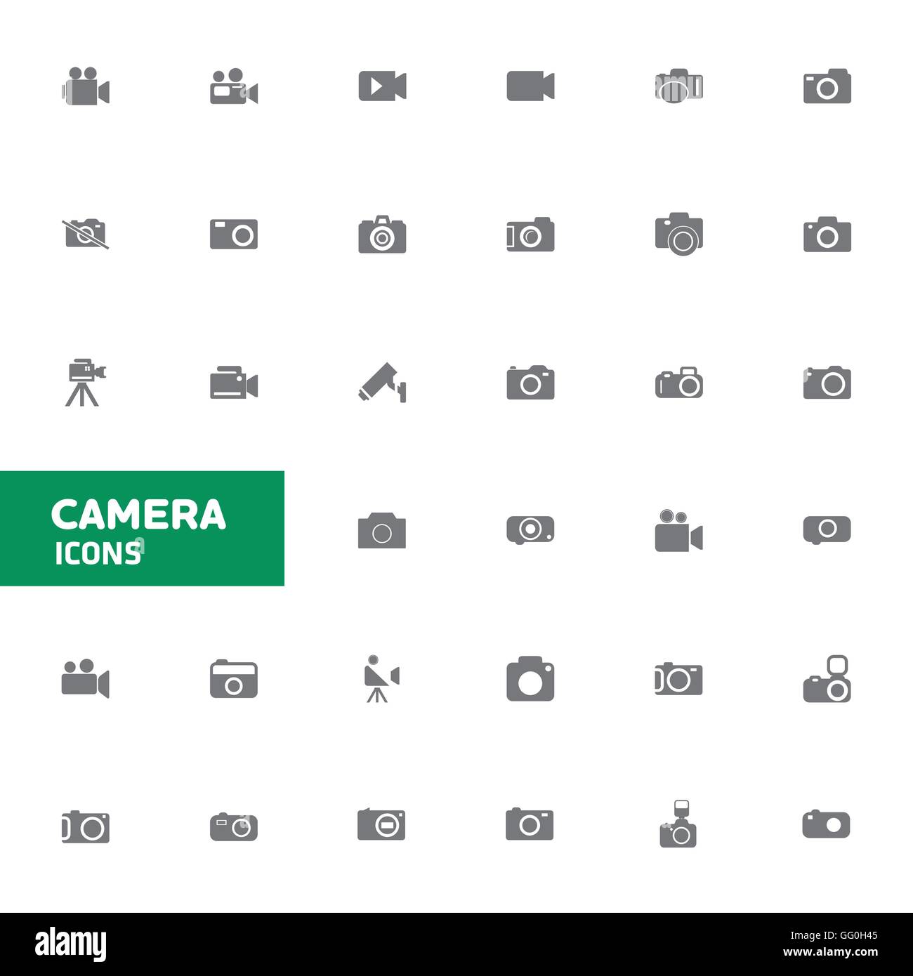 Mix Camera Icons set Glyph Vector Illustration for Web and Mobile Apps ...