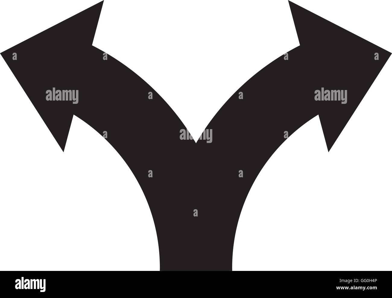bifurcation traffic sign icon Stock Vector Image & Art - Alamy