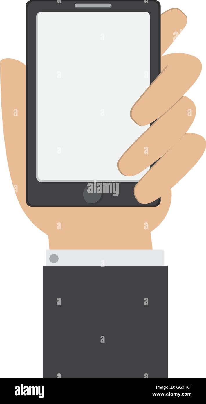 hand holding modern cellphone icon Stock Vector Image & Art - Alamy