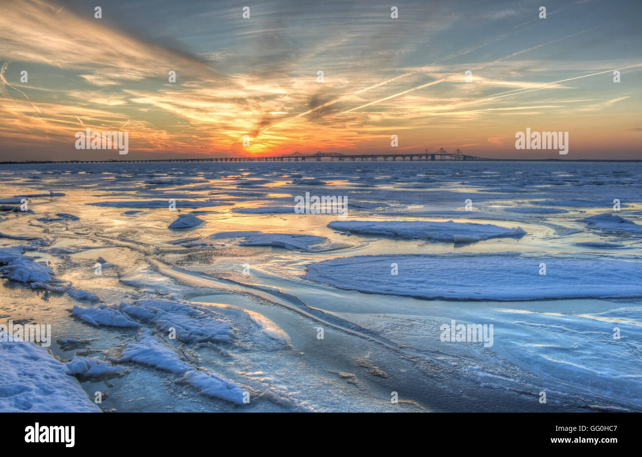 Frozen Chesapeake Bay Stock Photo - Alamy