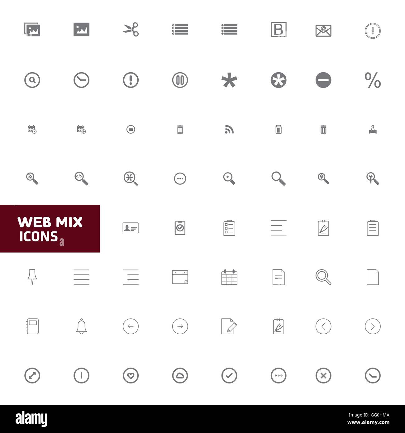Universal Icons set Glyph Vector Illustration for Web and Mobile Apps ...