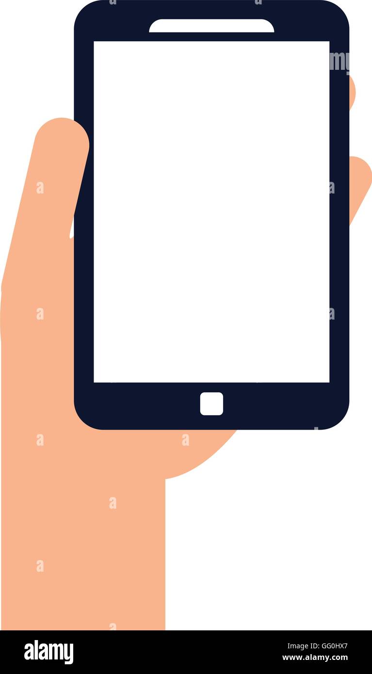 hand holding modern cellphone icon Stock Vector Image & Art - Alamy