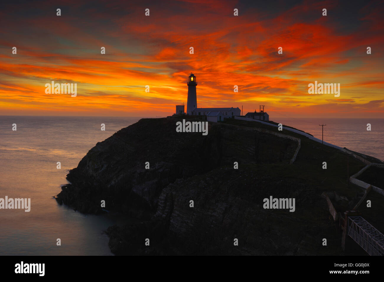 South Stack Lighthouse at Sunset, Isle of Anglesey Stock Photo - Alamy