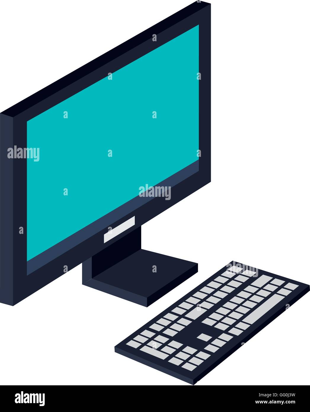 computer monitor with keyboard icon Stock Vector Image & Art - Alamy