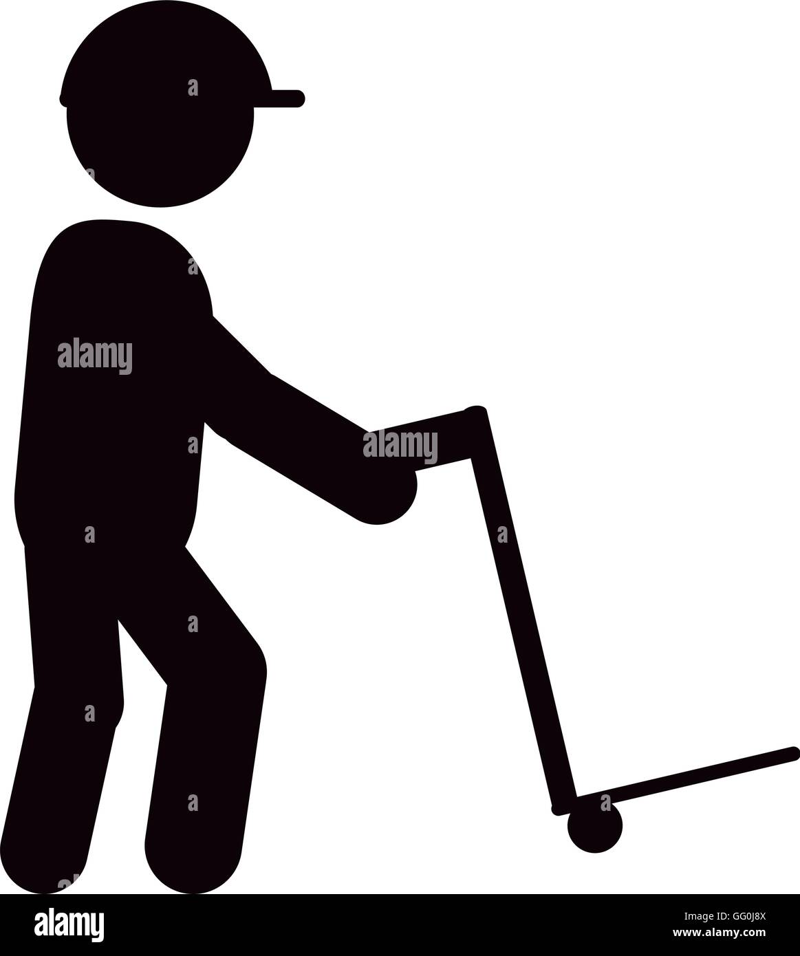 person with cargo cart icon Stock Vector Image & Art - Alamy