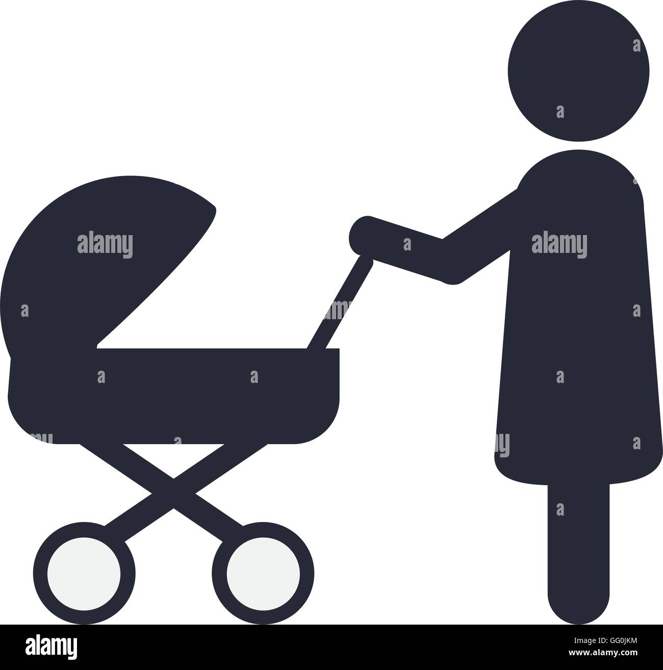 woman with baby stroller icon Stock Vector Image & Art - Alamy