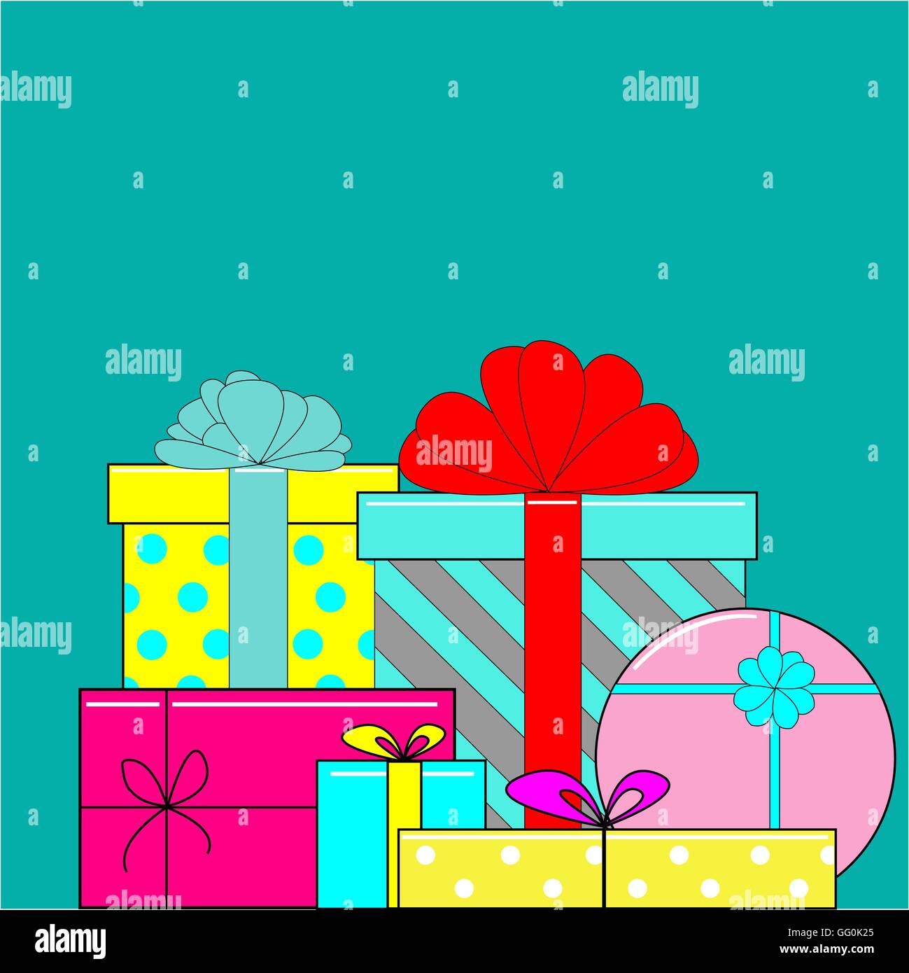 Big pile of colorful wrapped gift boxes Stock Vector Image & Art - Alamy