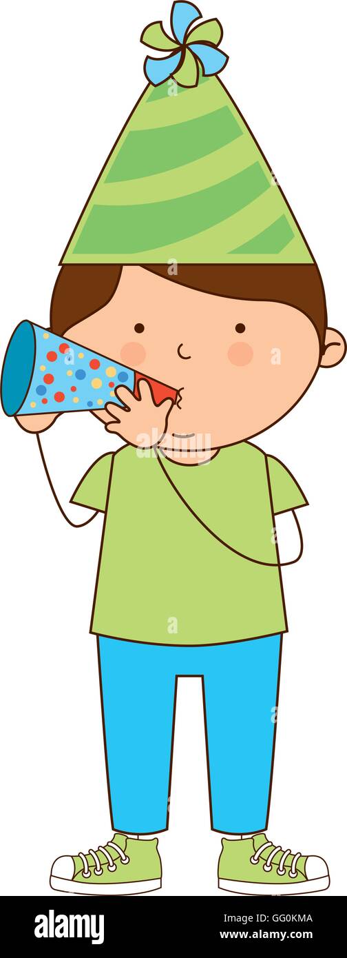 boy with hat party icon Stock Vector Image & Art - Alamy