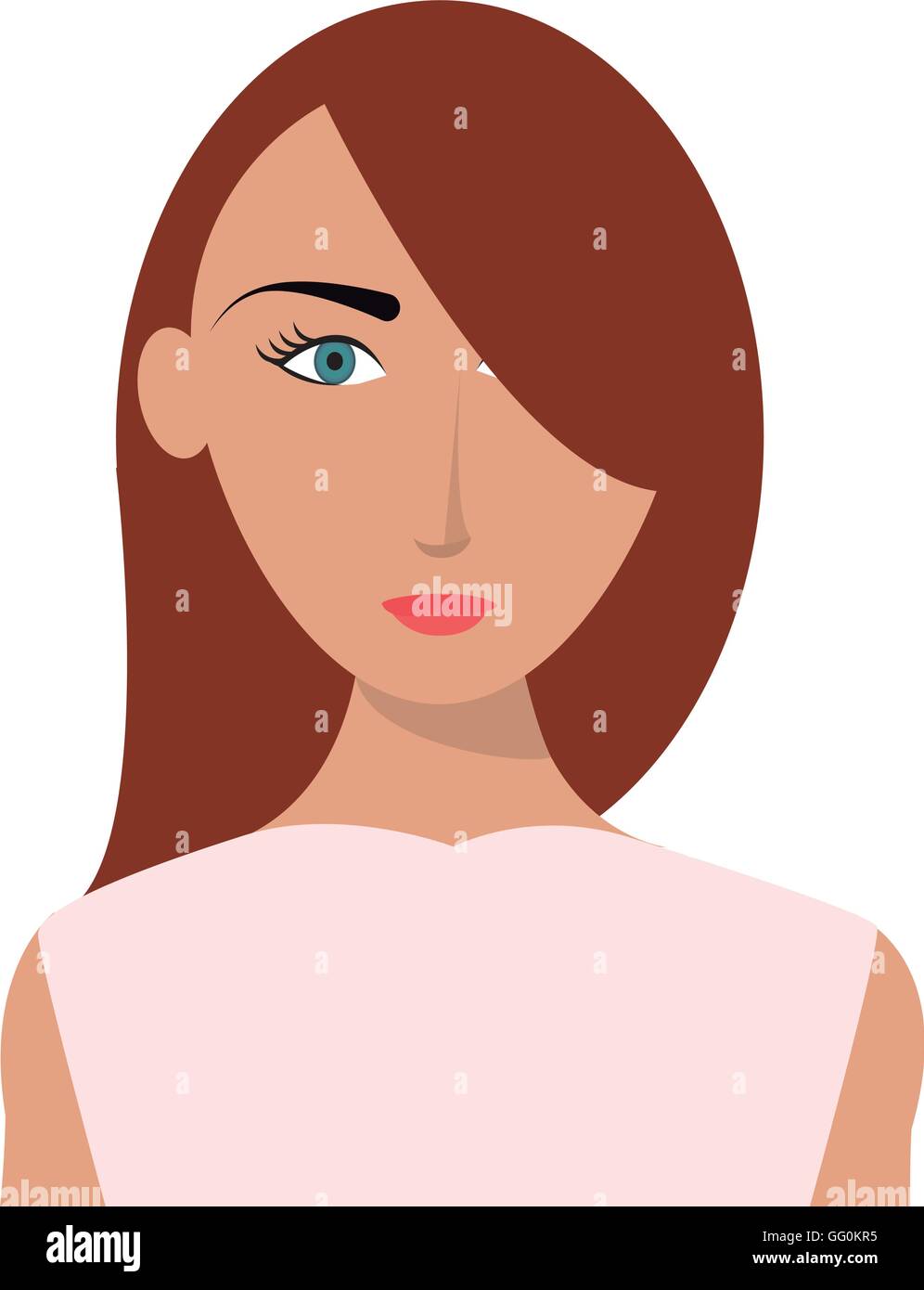 single woman with long hair icon Stock Vector Image & Art - Alamy