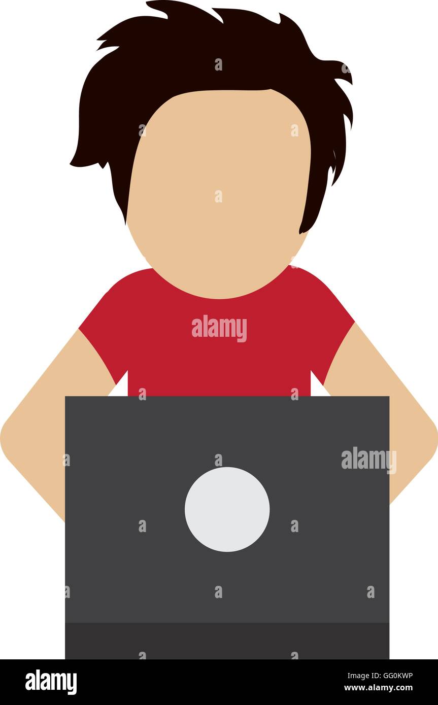man using laptop icon Stock Vector Image & Art - Alamy