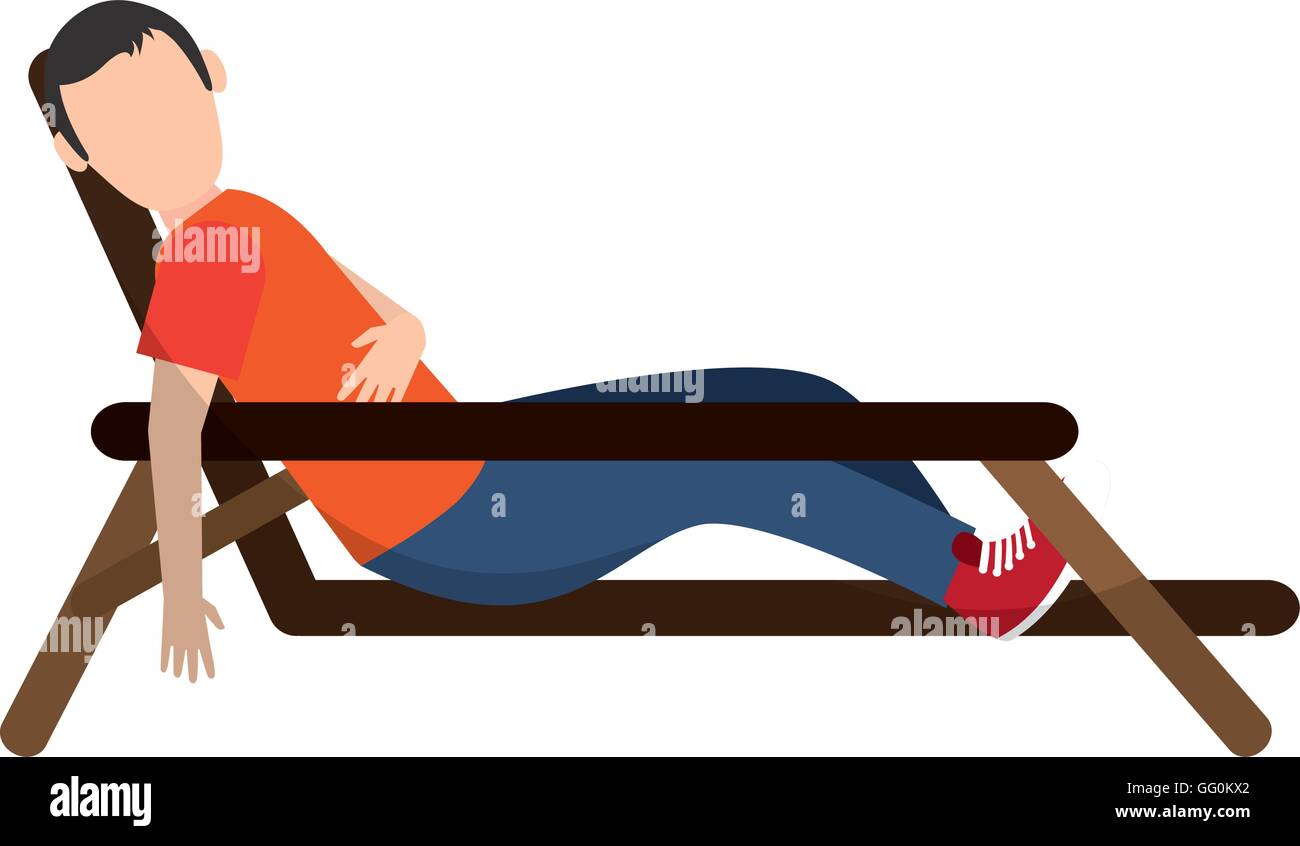 Young man sleeping on bench Stock Vector Images - Alamy