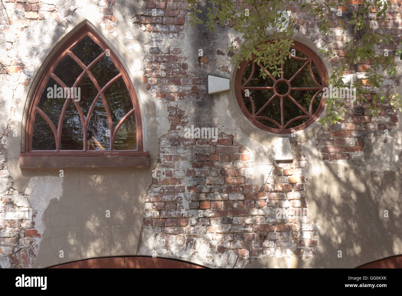 Detail of old brick building in downtown Charleston, South Carolina ...